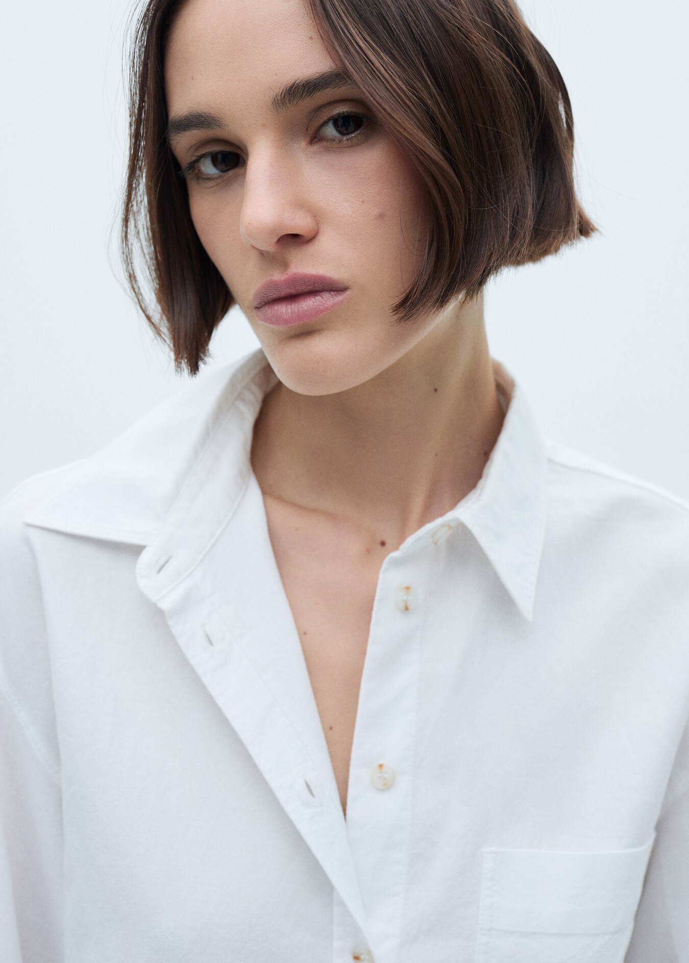 Long sleeved cotton shirt - Women | MANGO USA