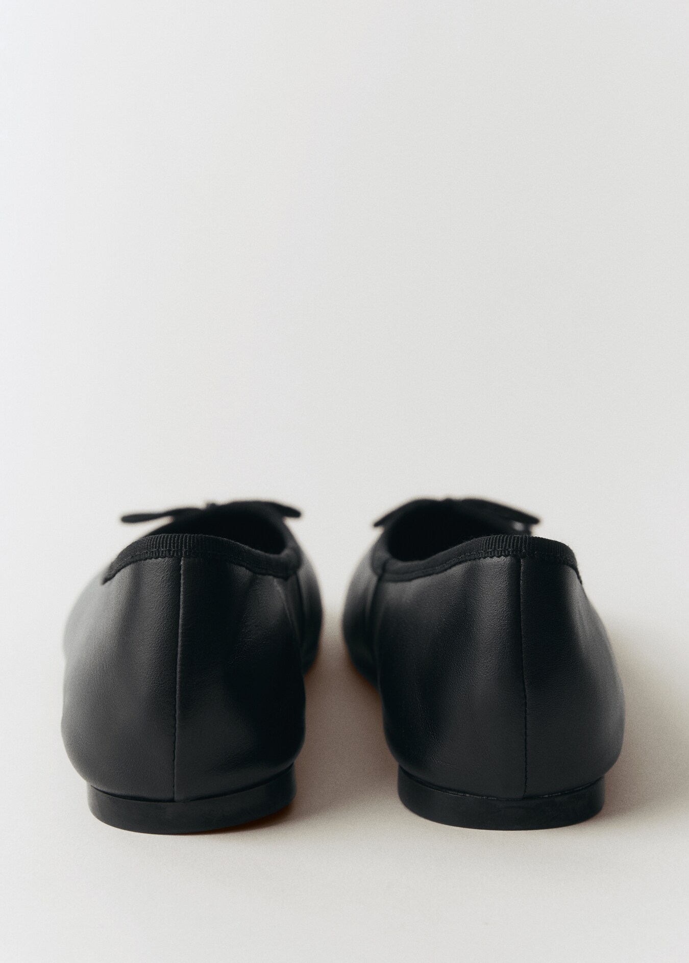 Leather Ballet Flats With Bow Women Mango Usa