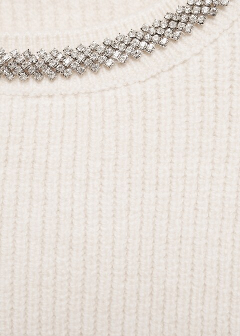 Sweater with rhinestone collar - Women | MANGO USA