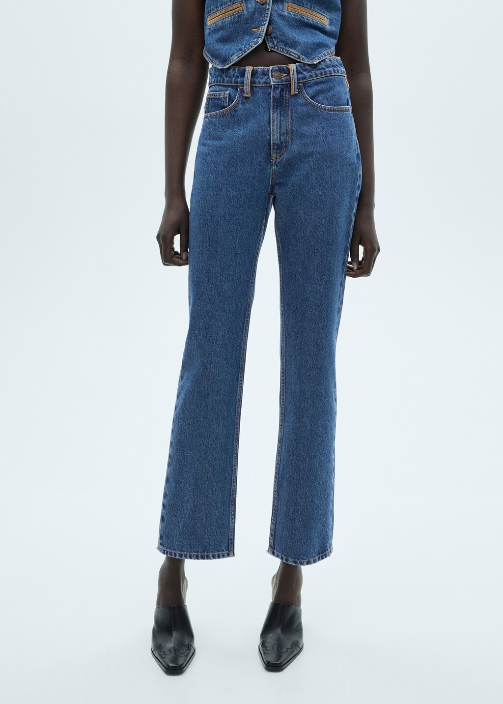 Bannack jeans contrast details - Women | MANGO Gambia