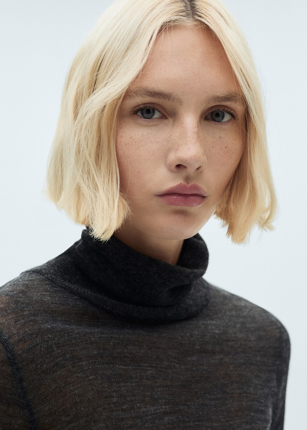 Semi-transparent turtleneck sweater - Women | MANGO USA Semi-transparent turtleneck sweater - Women | MANGO USA
