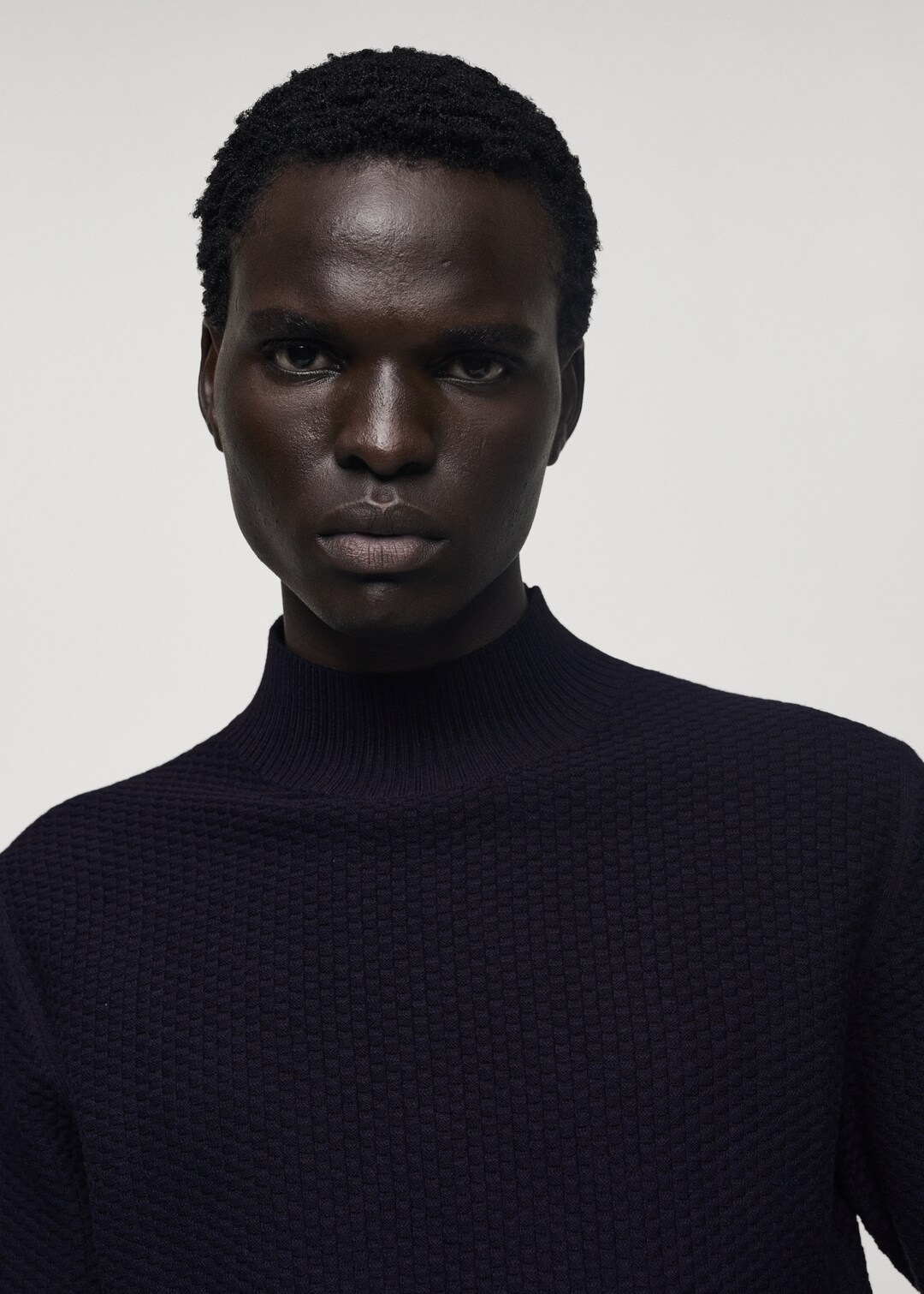 Cotton sweater with perkins-neck structure - Men | MANGO USA