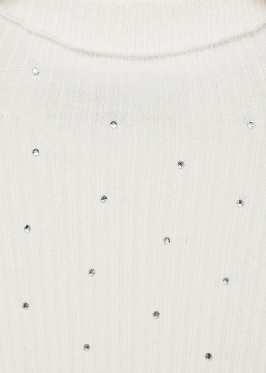 Rhinestone detail ribbed sweater - Women | MANGO USA