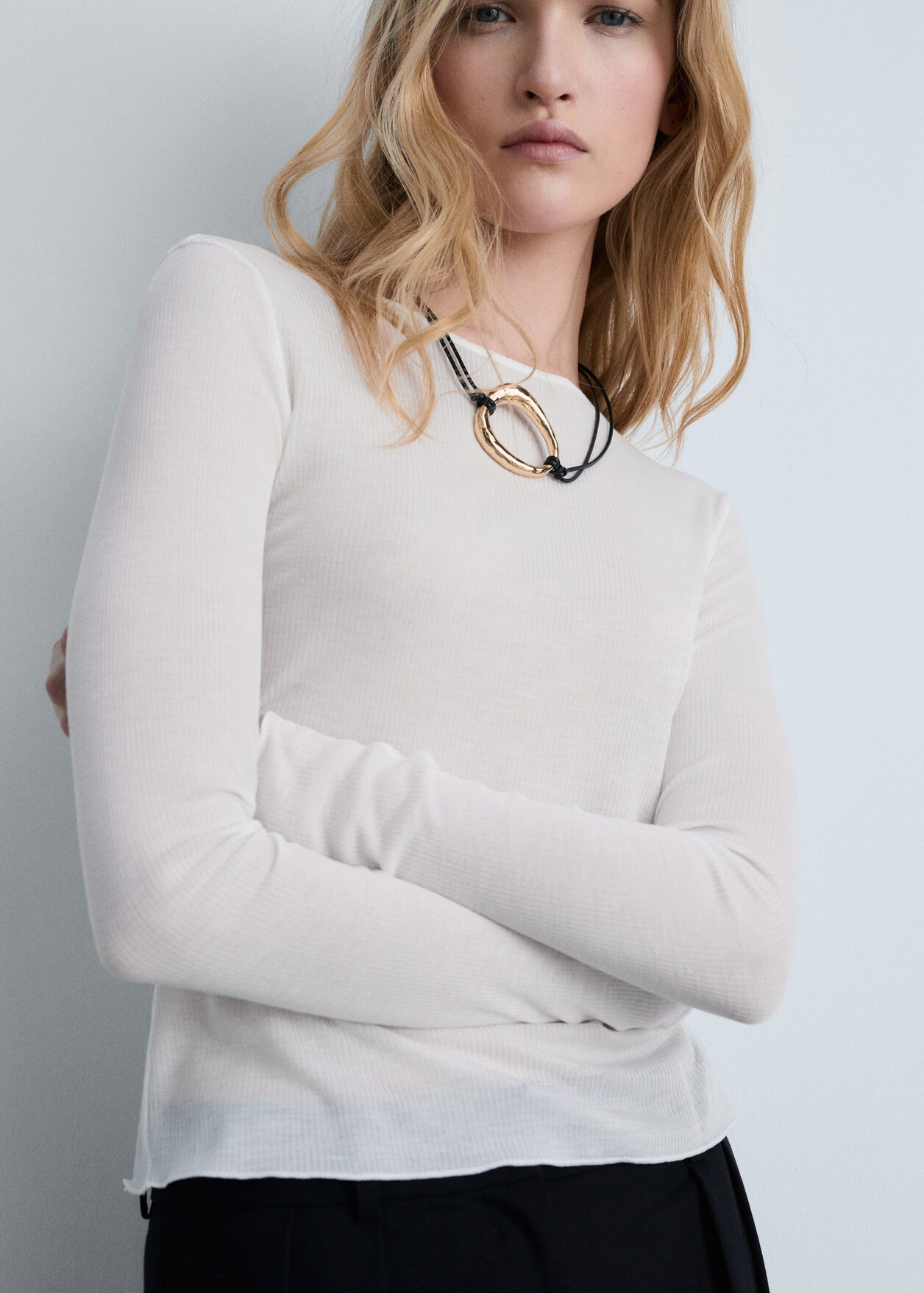 Fine ribbed knit top - Women | MANGO USA