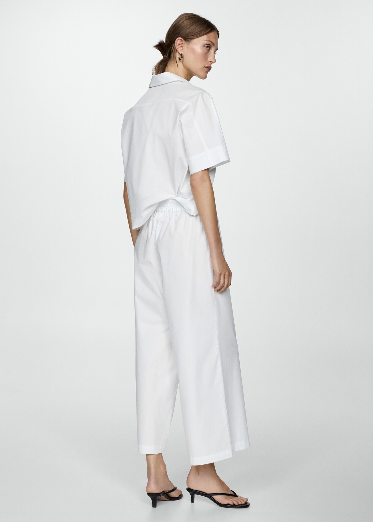Cotton wideleg trousers - Women | MANGO USA