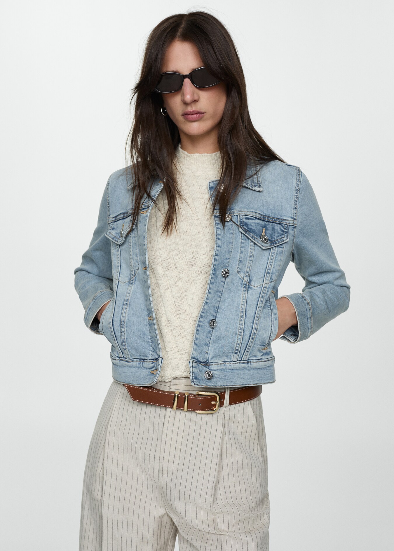 Pocketed Denim Jacket Women Mango Usa