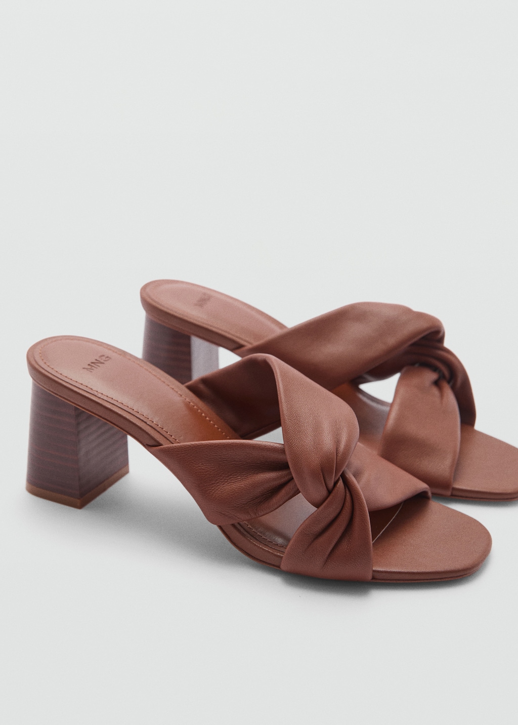 Sandales cuir nœud - Femme | MANGO Canada