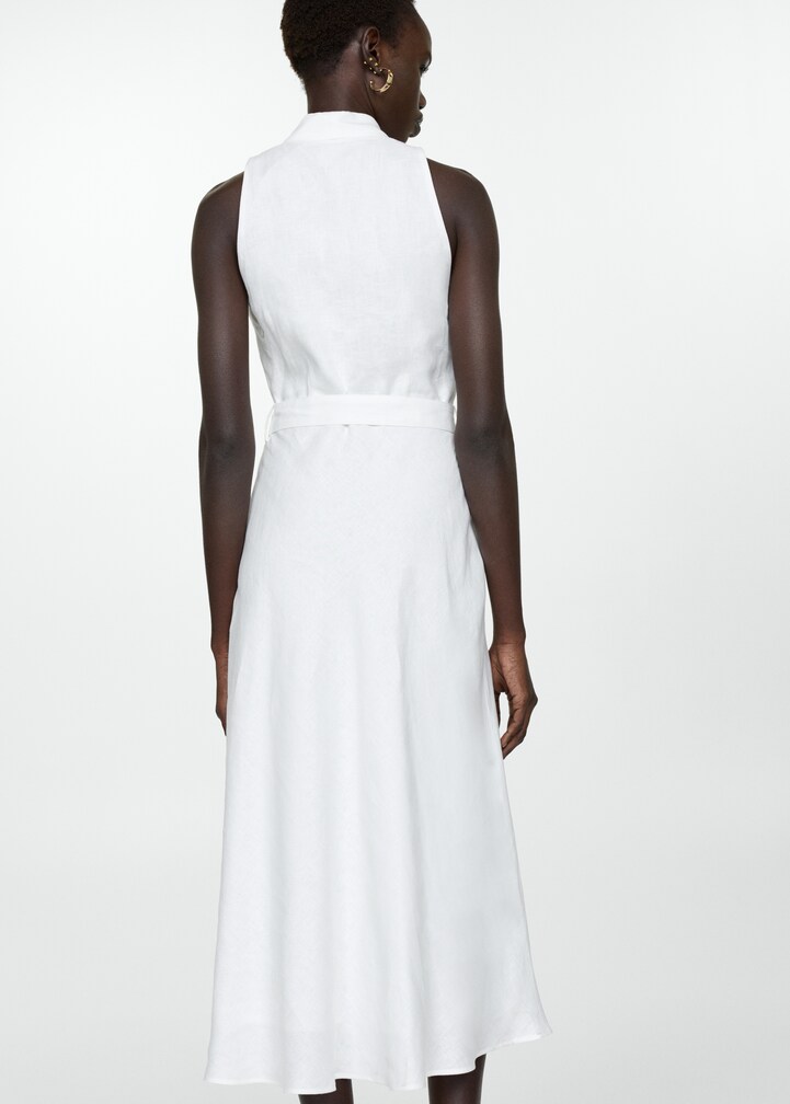 Belt linen dress - Women | MANGO USA