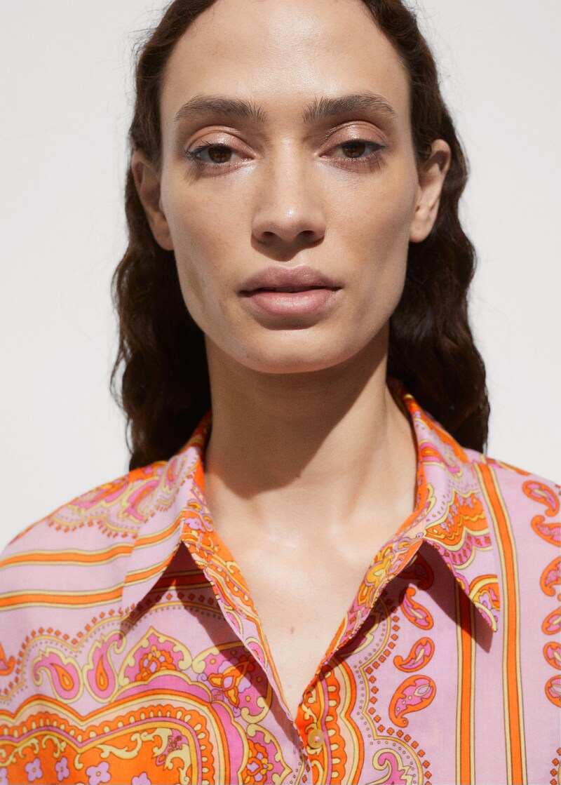 Bow printed shirt - Women | MANGO USA