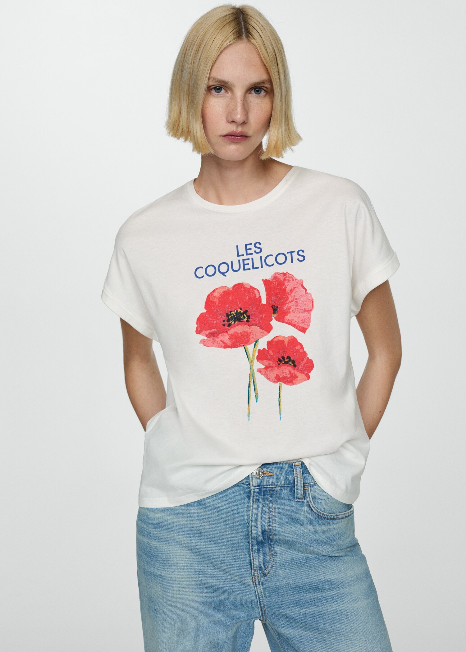 Printed Cotton Blend T Shirt Women Mango United Kingdom