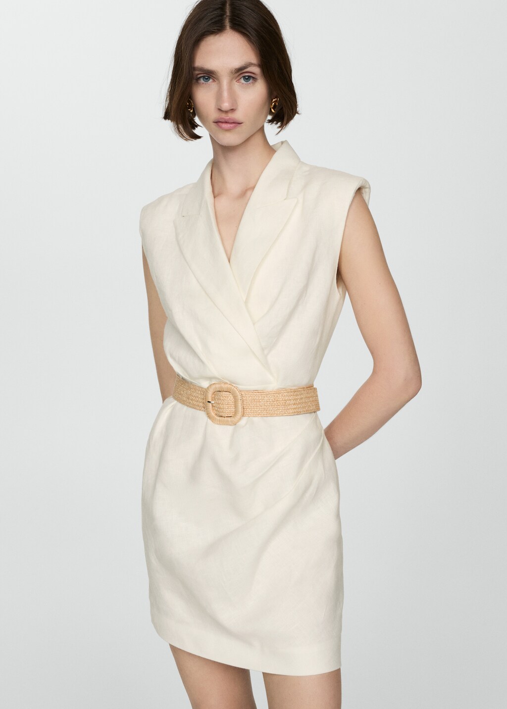 Belt linen dress - Woman | MANGO Malta