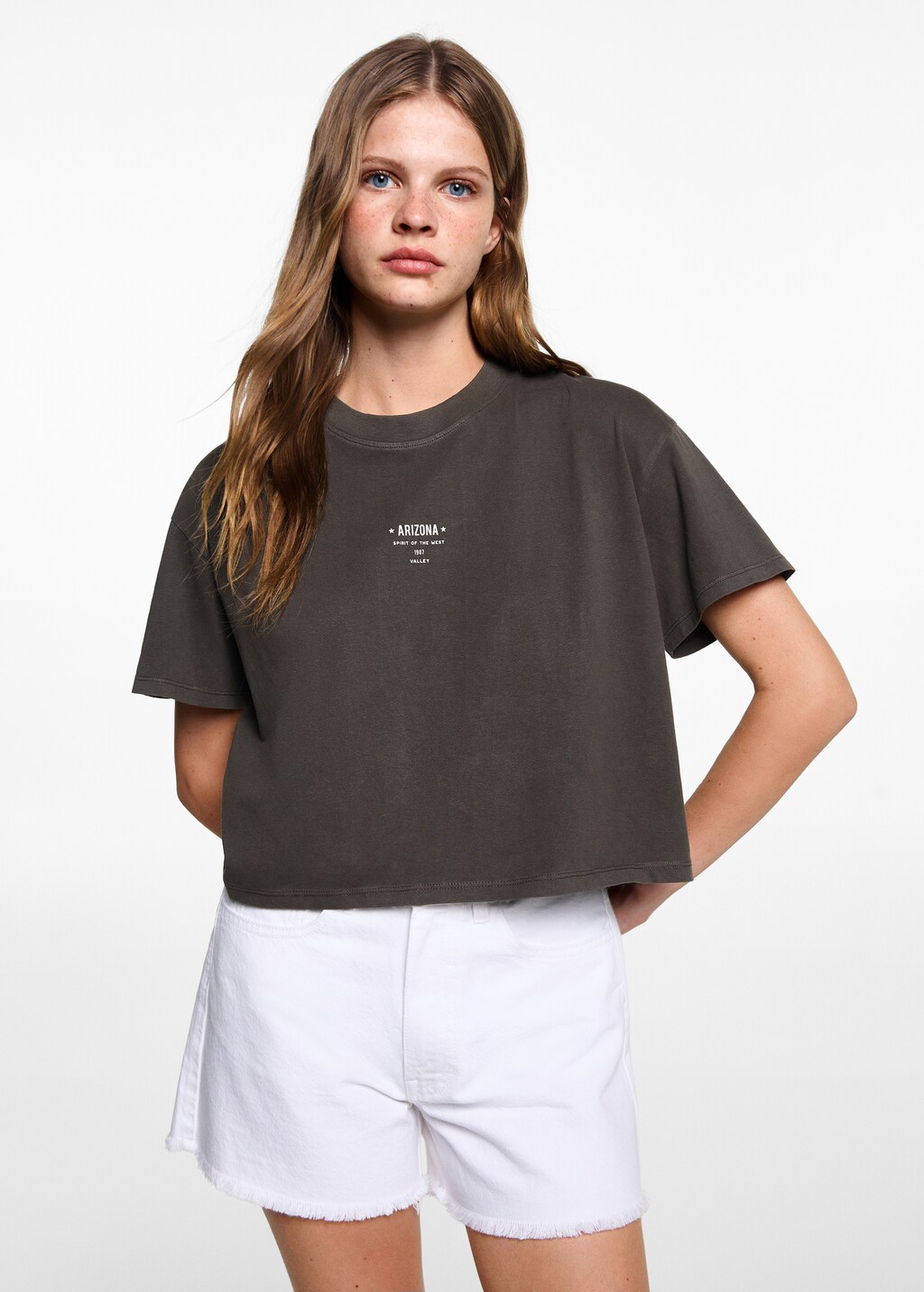 Printed cropped t shirt
