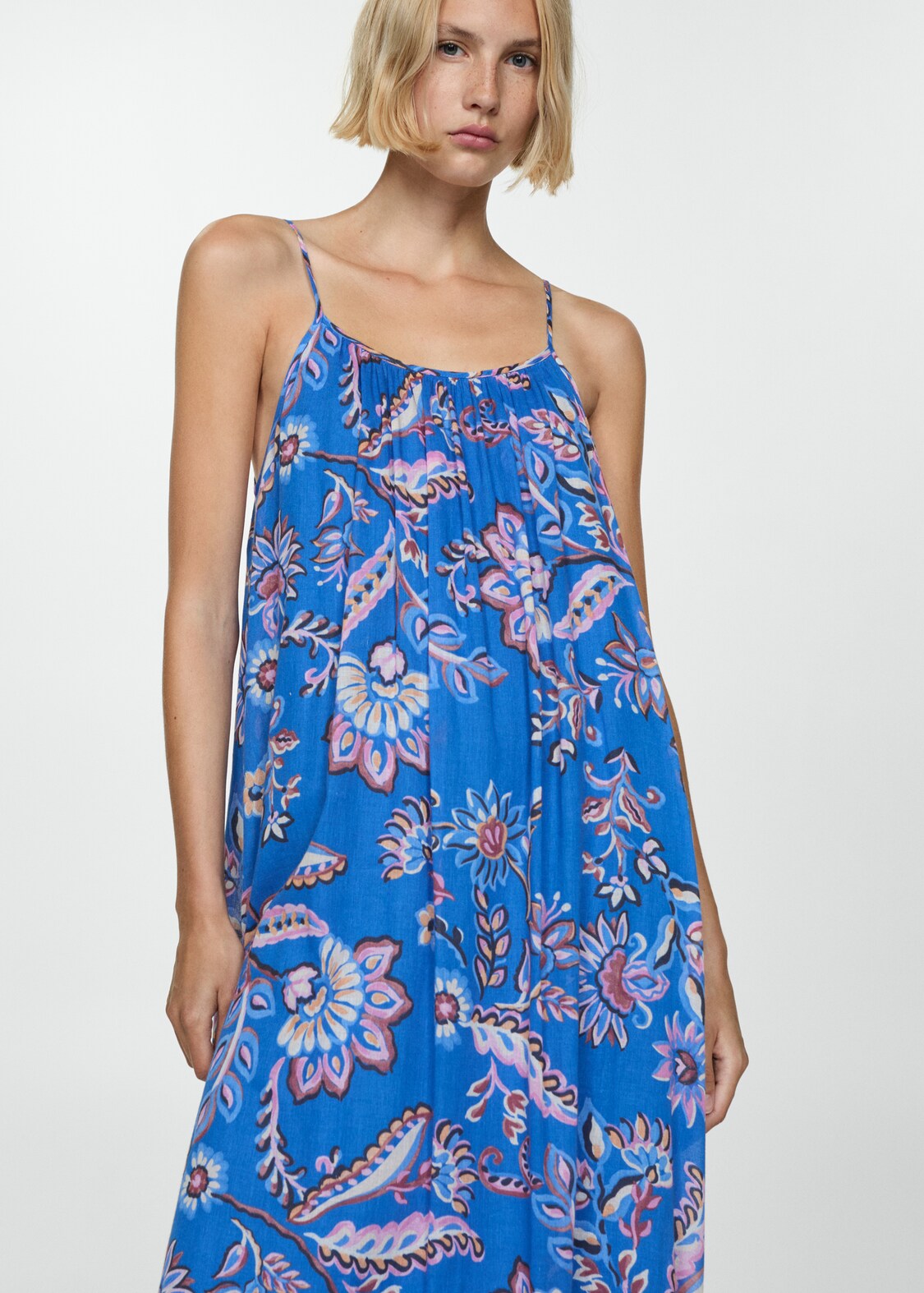 Long Floral Print Dress Women Mango Usa