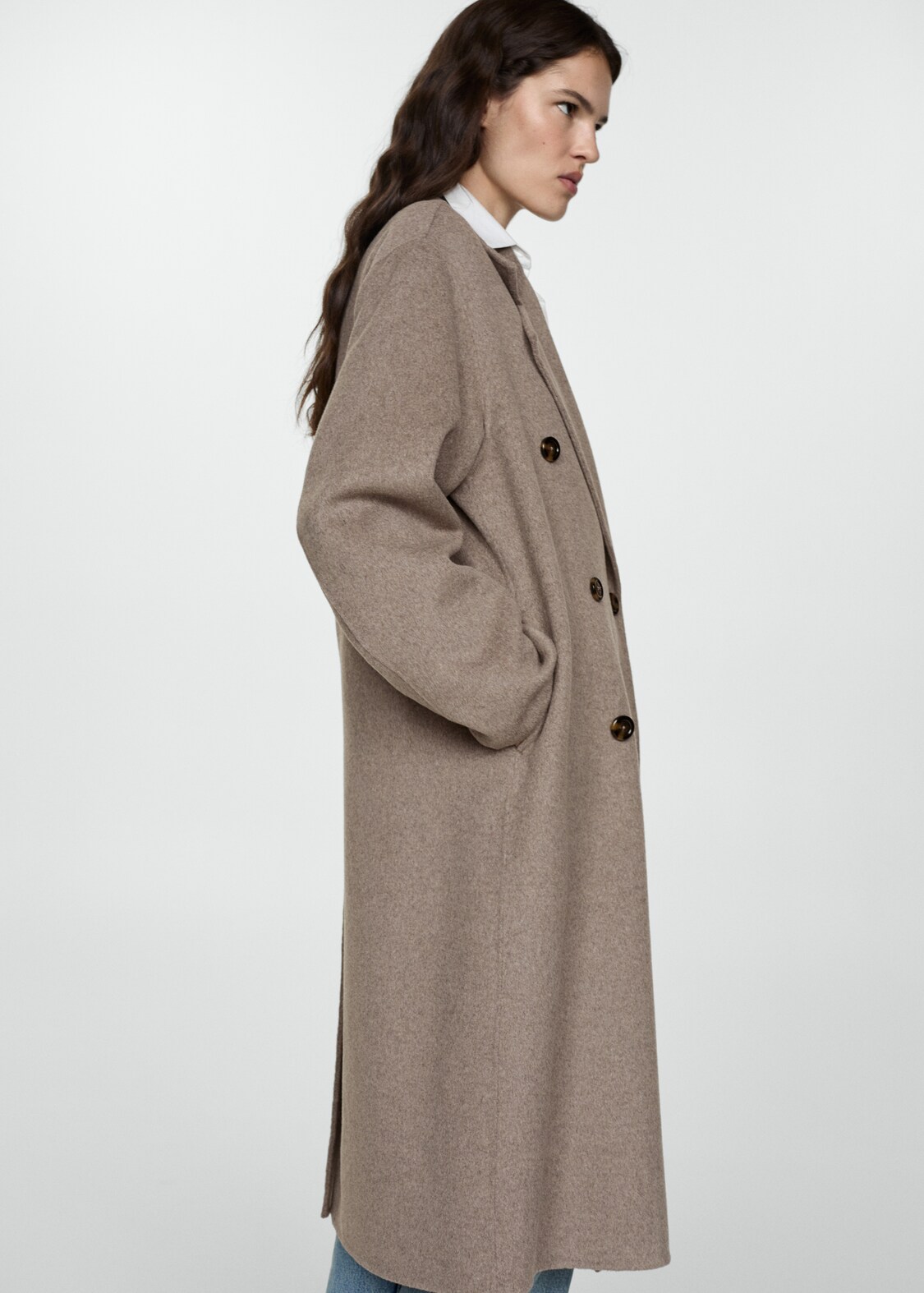 Handmade oversized wool coat - Women | MANGO USA