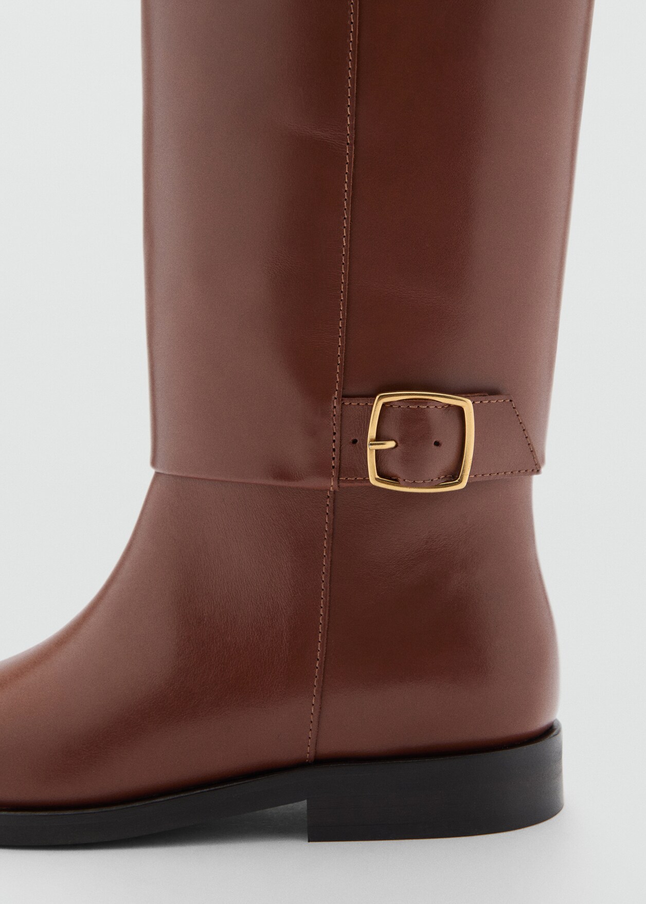 Leather boots with decorative buckle - Women | MANGO USA