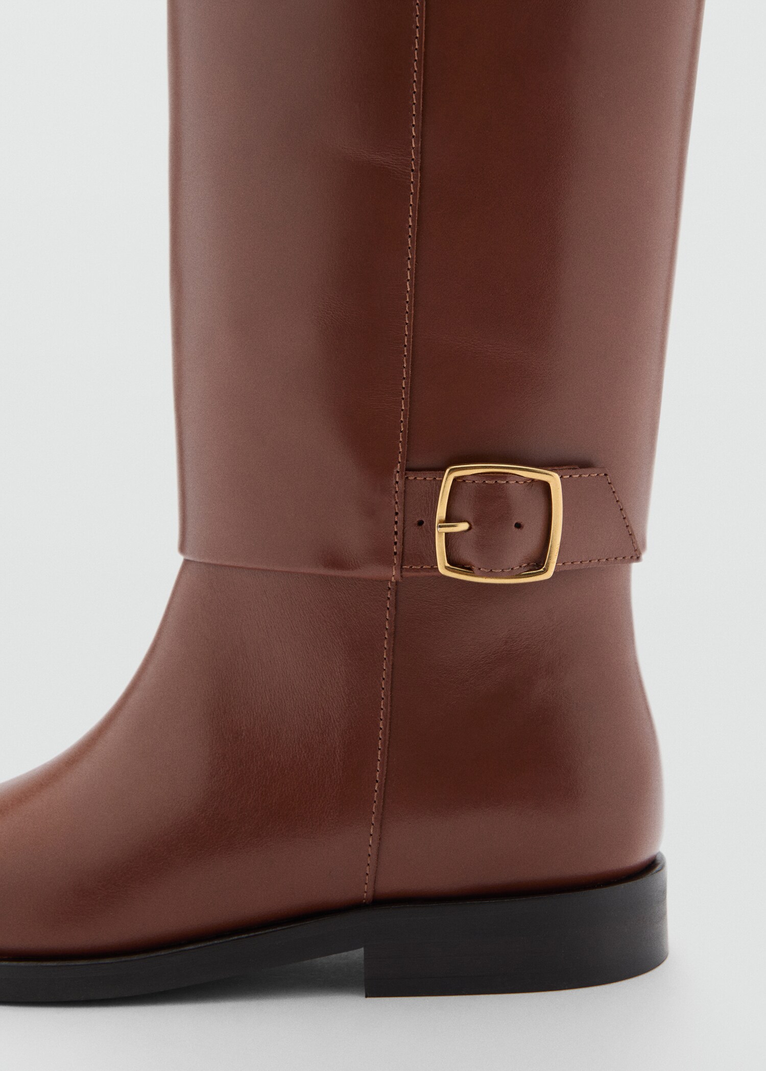Leather boots with decorative buckle - Women | MANGO USA