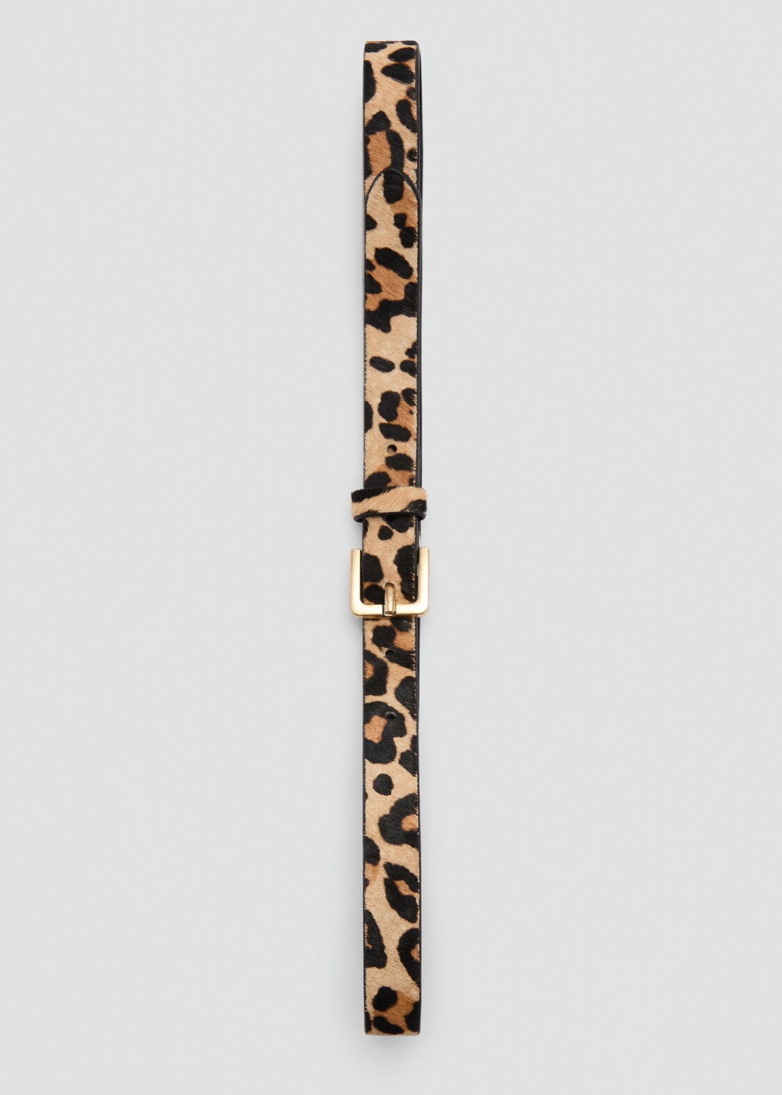 Slim leopard-print leather belt - Women | MANGO USA