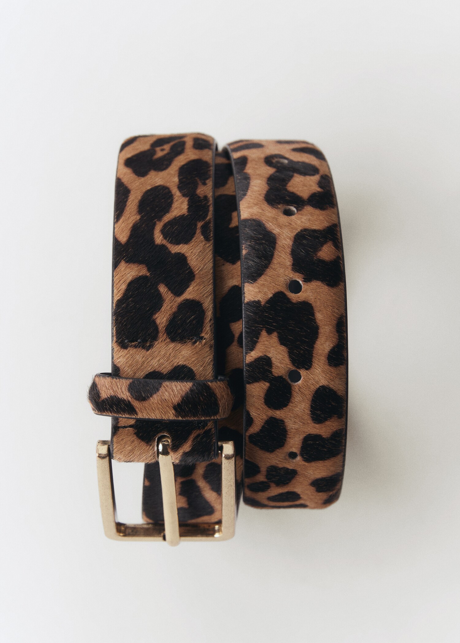 Leopard-print leather belt - Women | MANGO USA