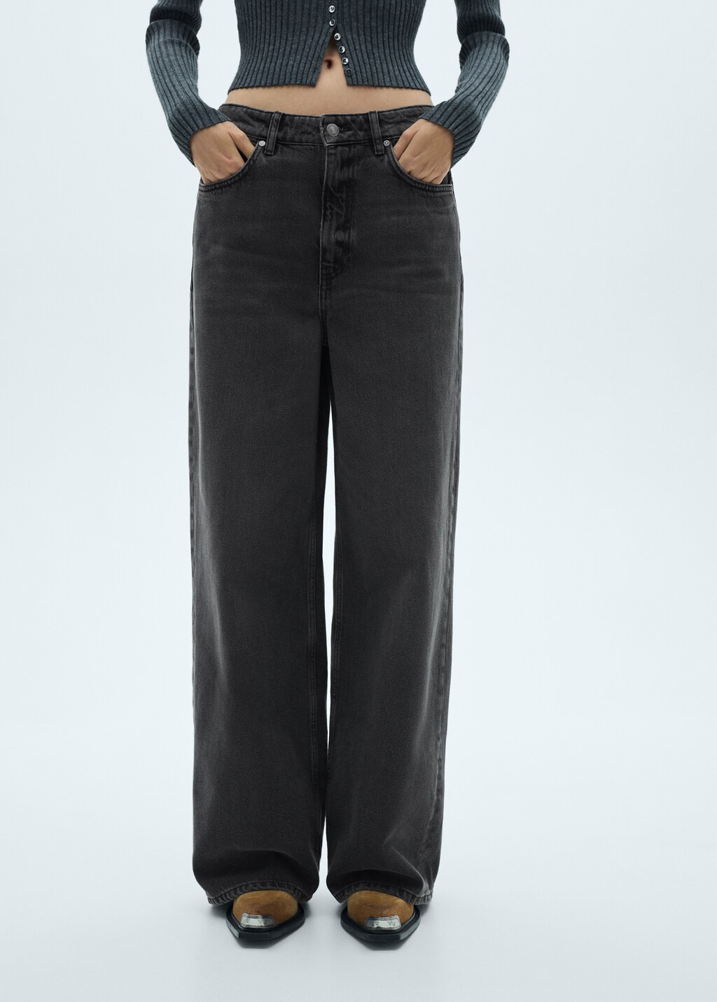 Low-rise loose-fit wideleg jeans - Women | MANGO Gambia