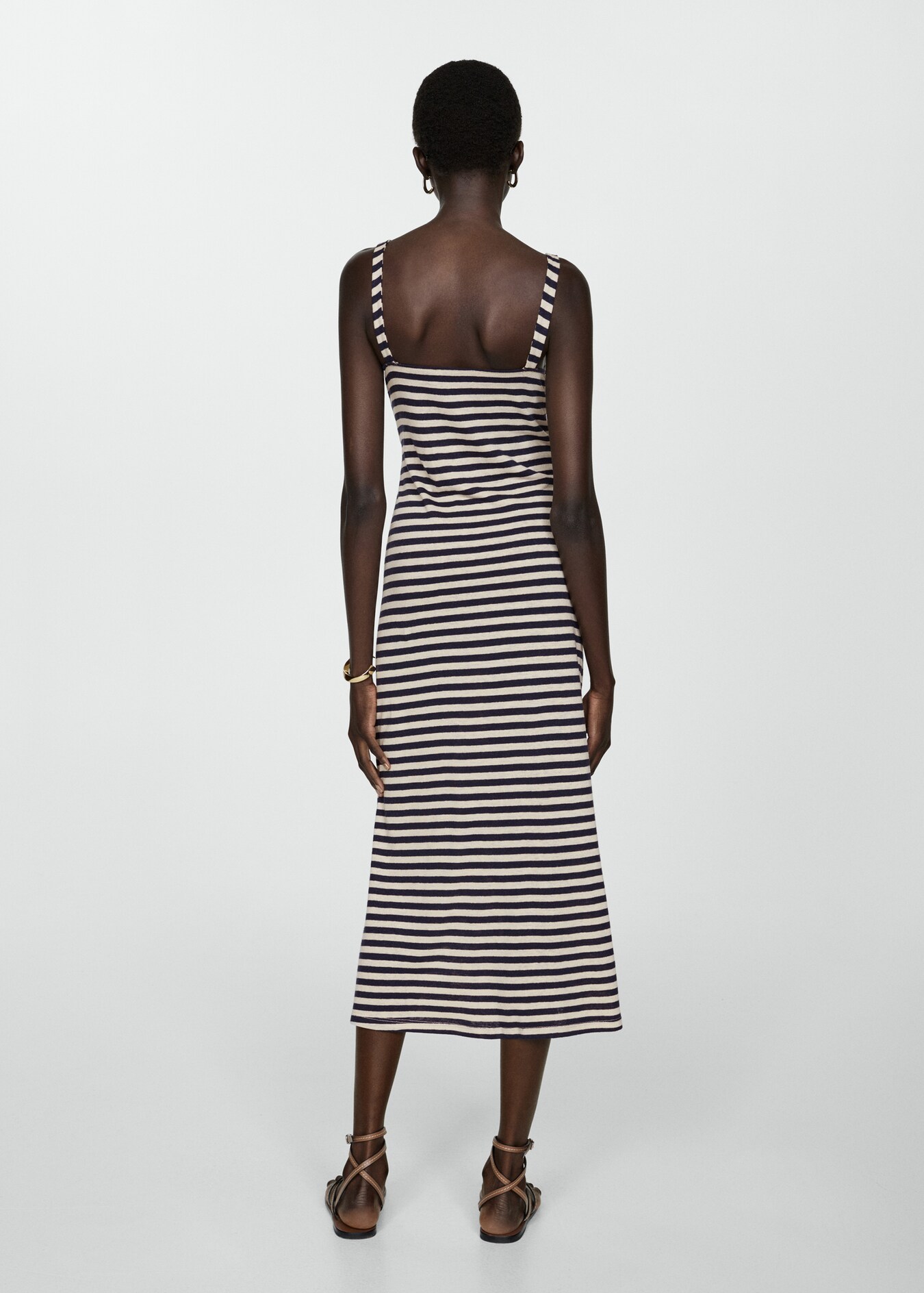 Linen dress with knot detail - Women | MANGO USA