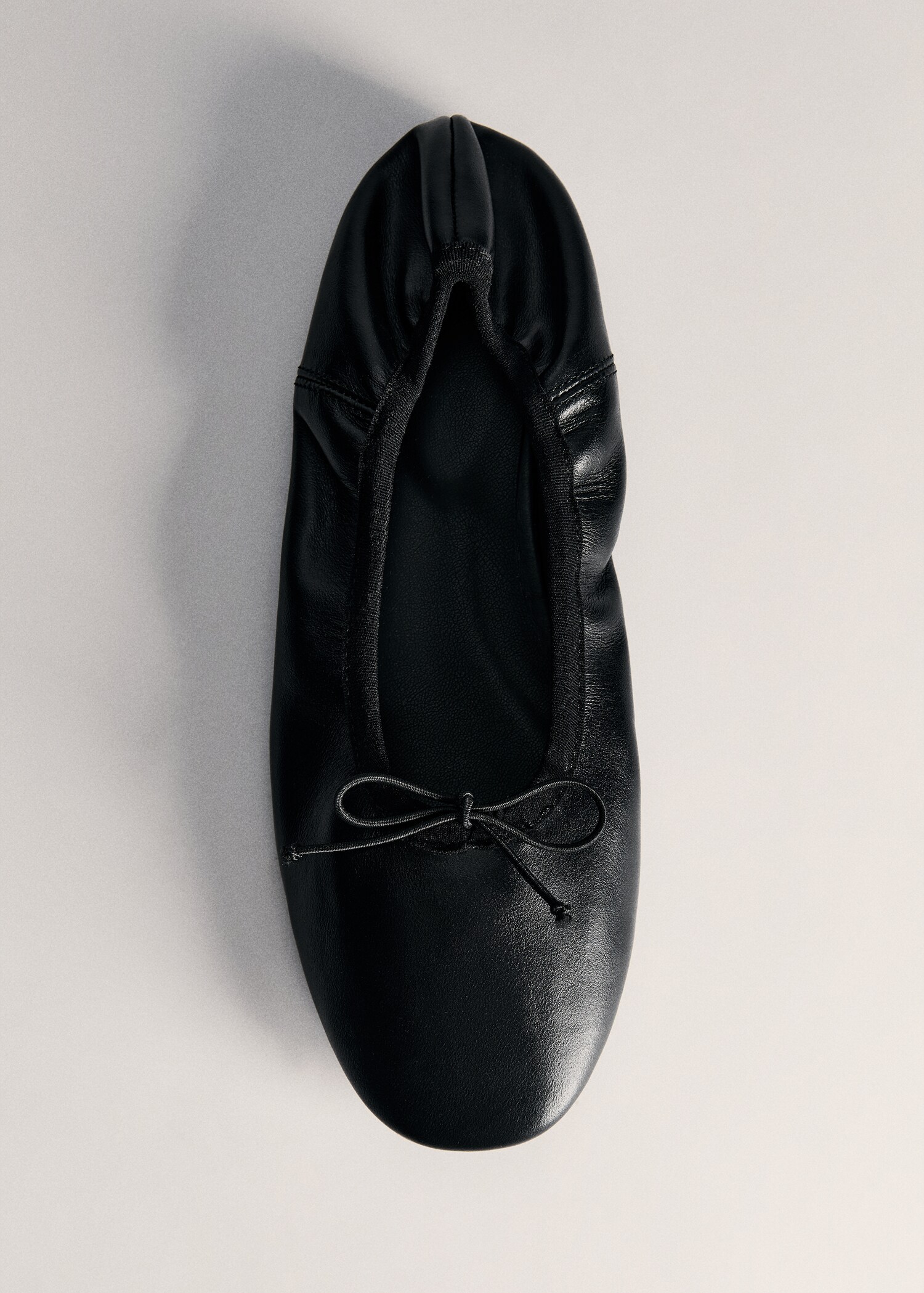 Leather Ballet Flats With Bow Women Mango Usa