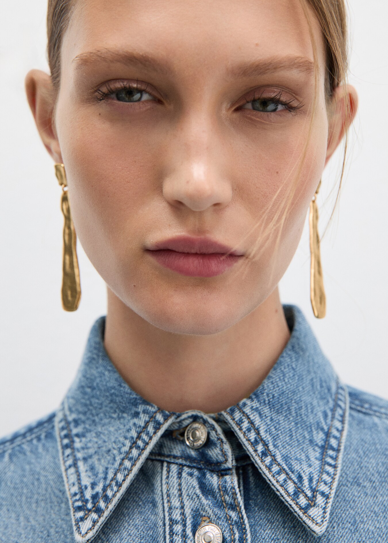 Denim Shirt With Seams Women MANGO USA