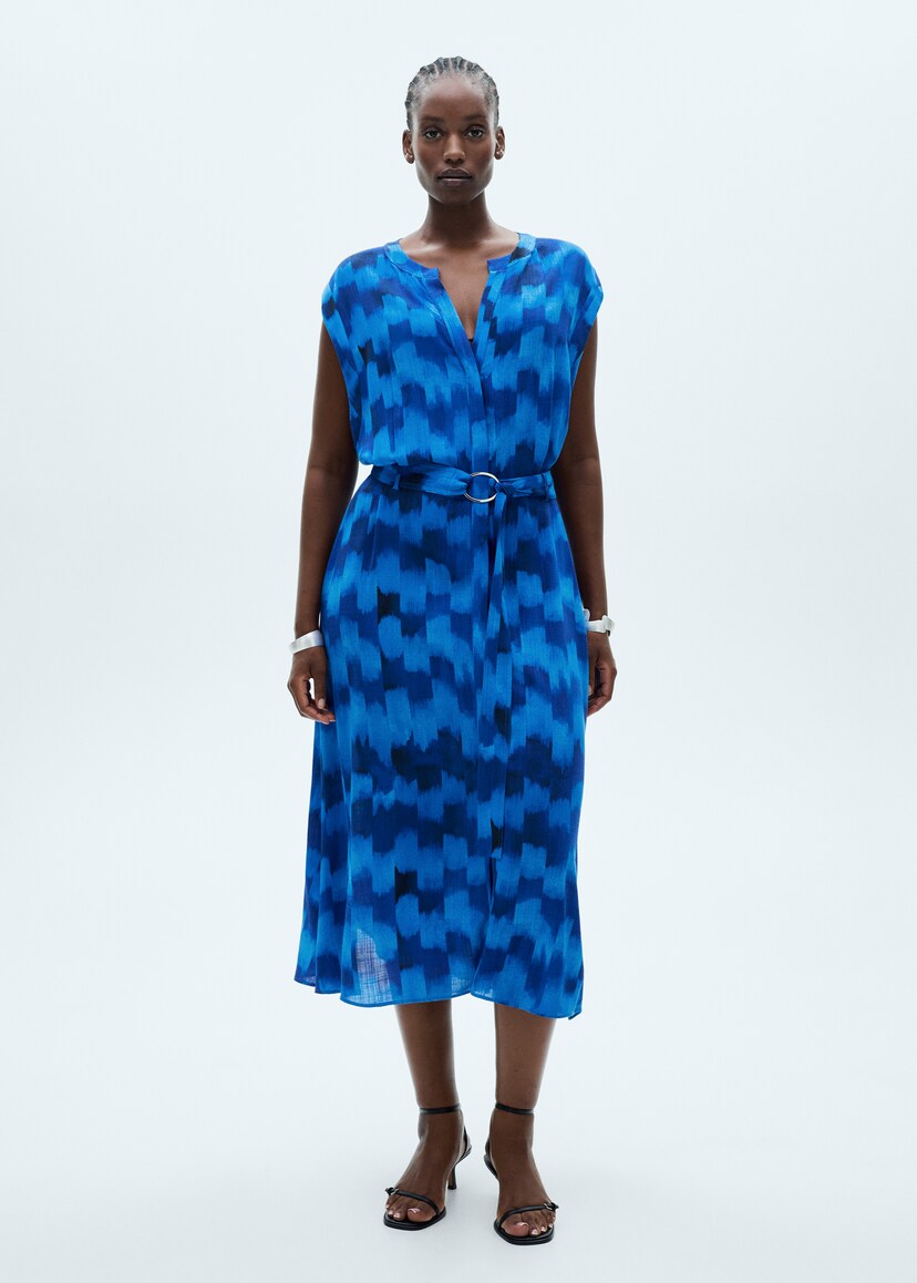 Belt Printed Dress Women Mango Usa