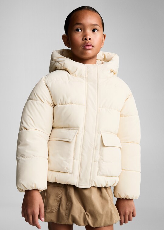 Padded anorak with shearling lining - Kids | MANGO USA
