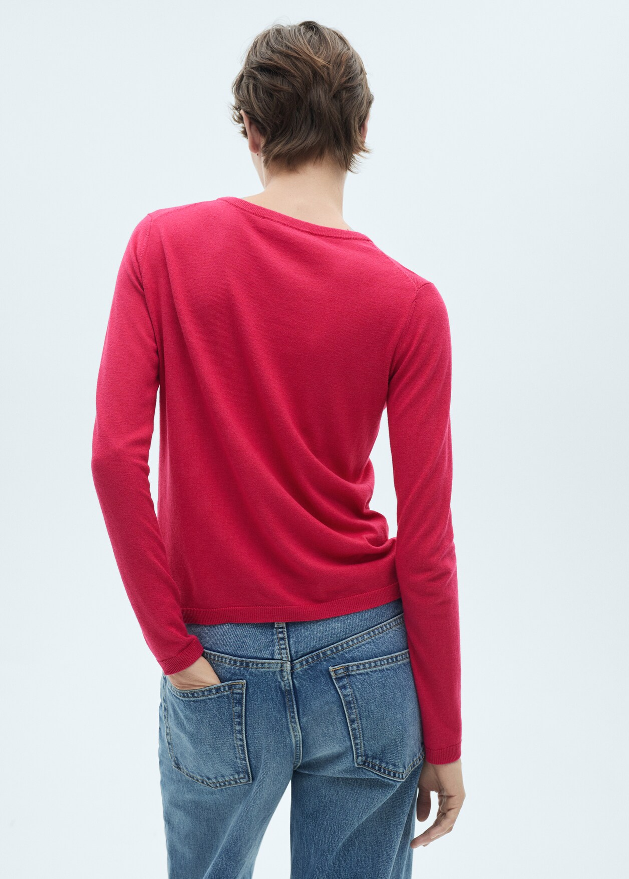 Fine-knit crew-neck sweater - Women | MANGO USA