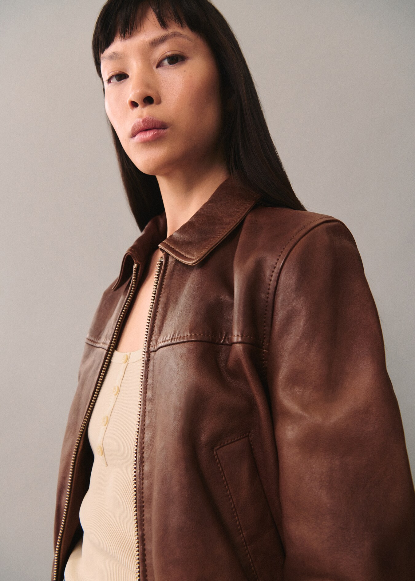 100% leather jacket - Women | MANGO USA