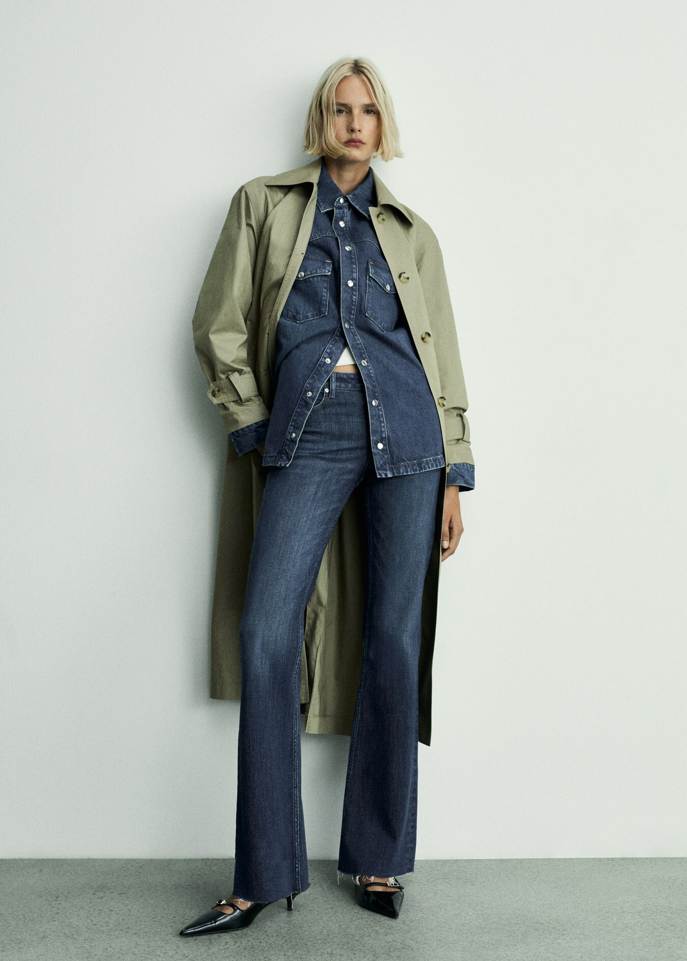 Oversized denim overshirt - Women | MANGO United Kingdom