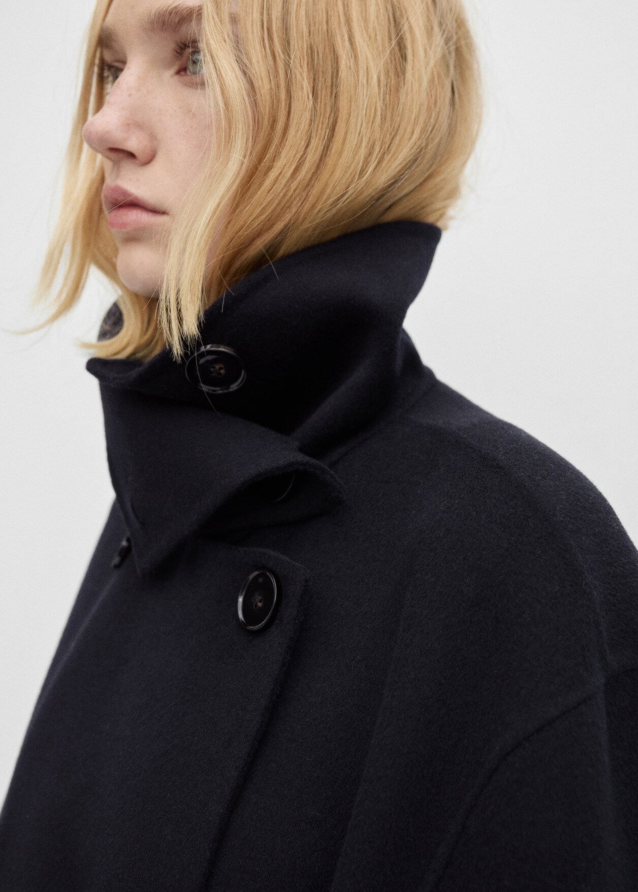 Double-breasted wool coat - Women | MANGO USA