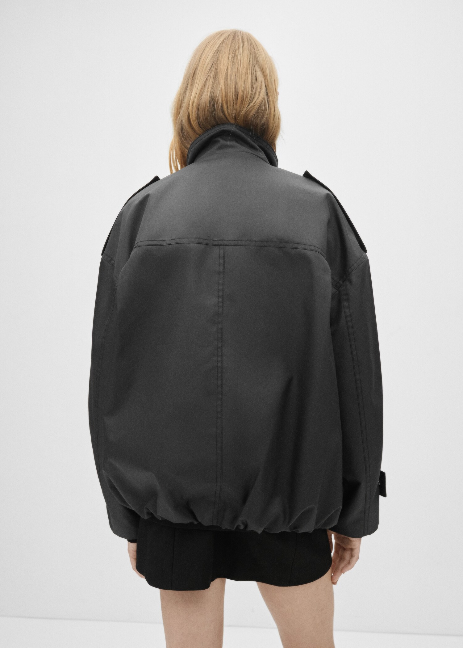 Oversized button-down parka - Women | MANGO USA