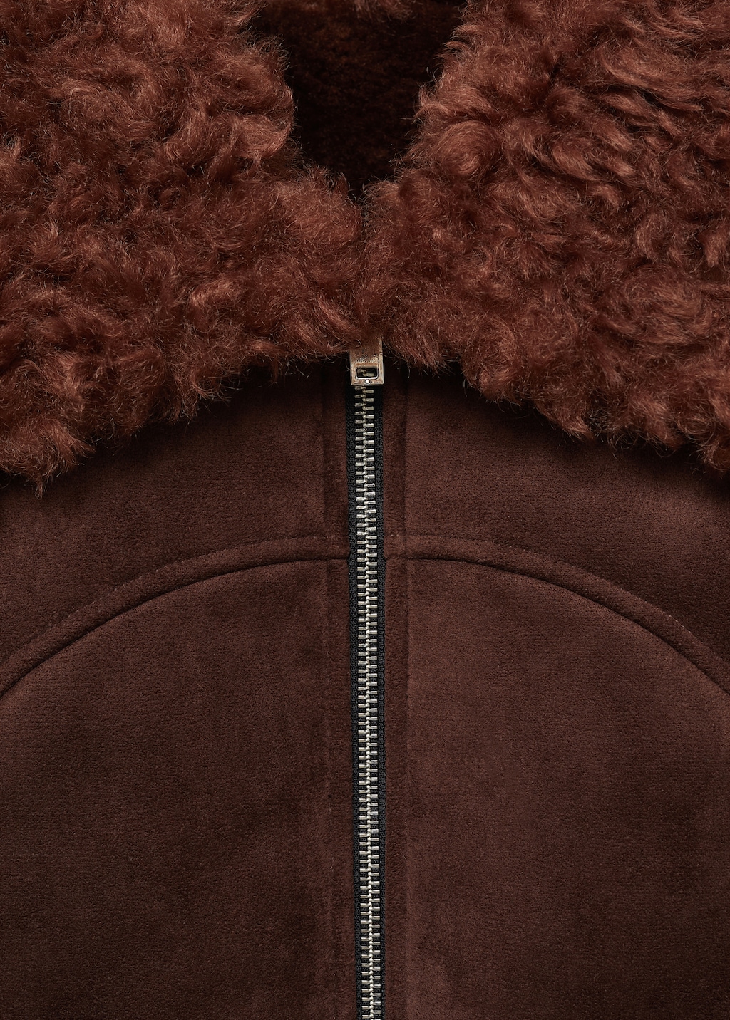 Suede-effect jacket with fleece collar - Women | MANGO USA Suede-effect jacket with fleece collar - Women | MANGO USA