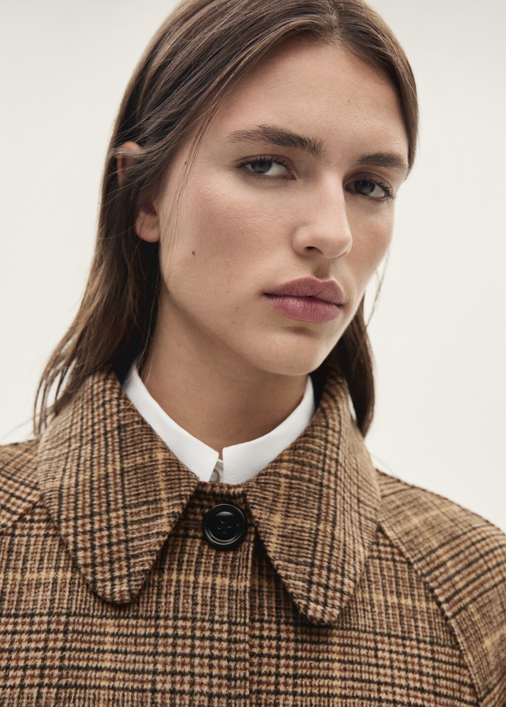 Wool-blend micro-houndstooth coat - Women | MANGO USA