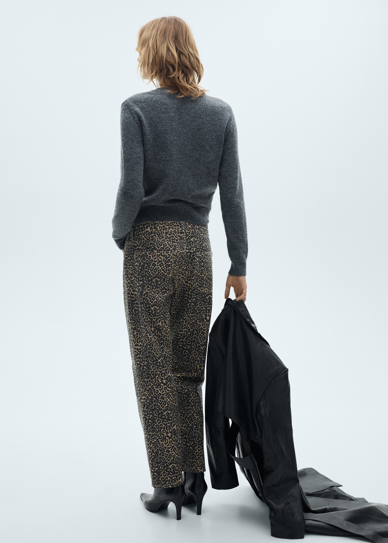 Leopard-print straight jeans - Women | MANGO USA