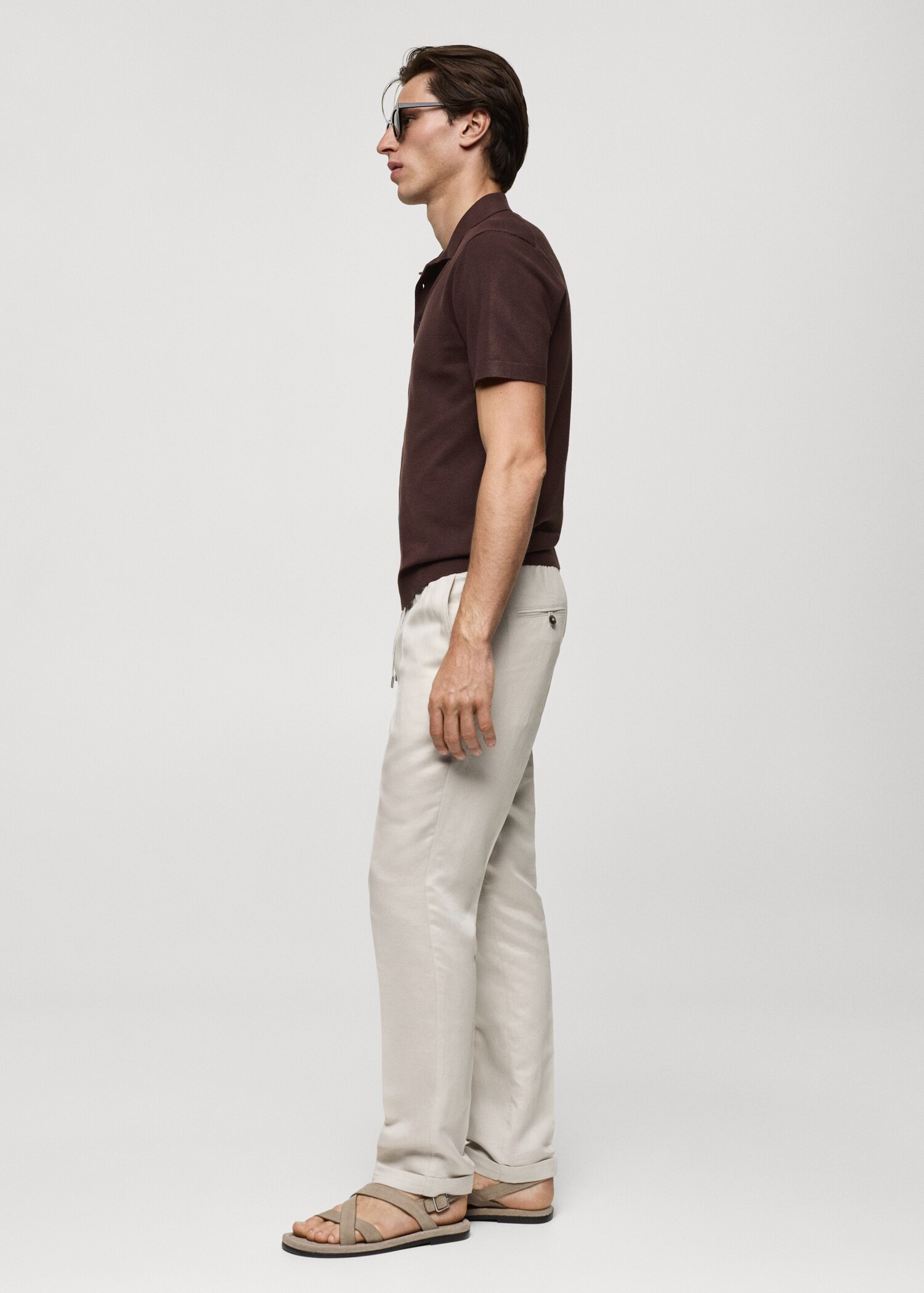 Fine Knit Polo Shirt Men Mango Usa