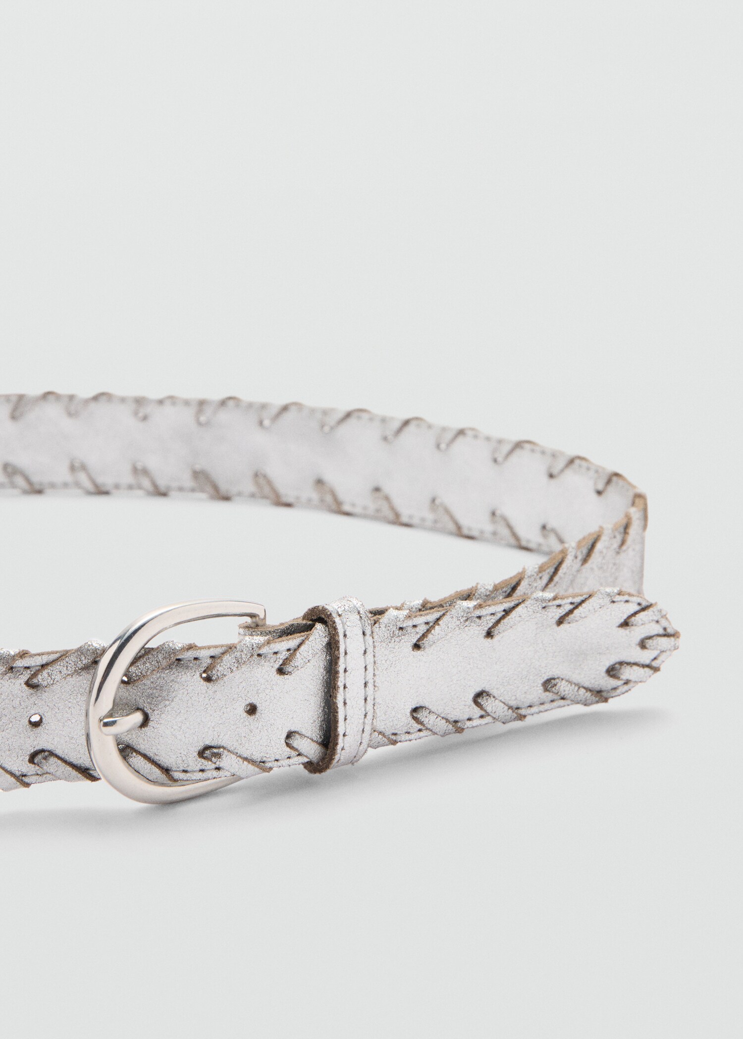 Metallic leather belt - Teen | MANGO USA