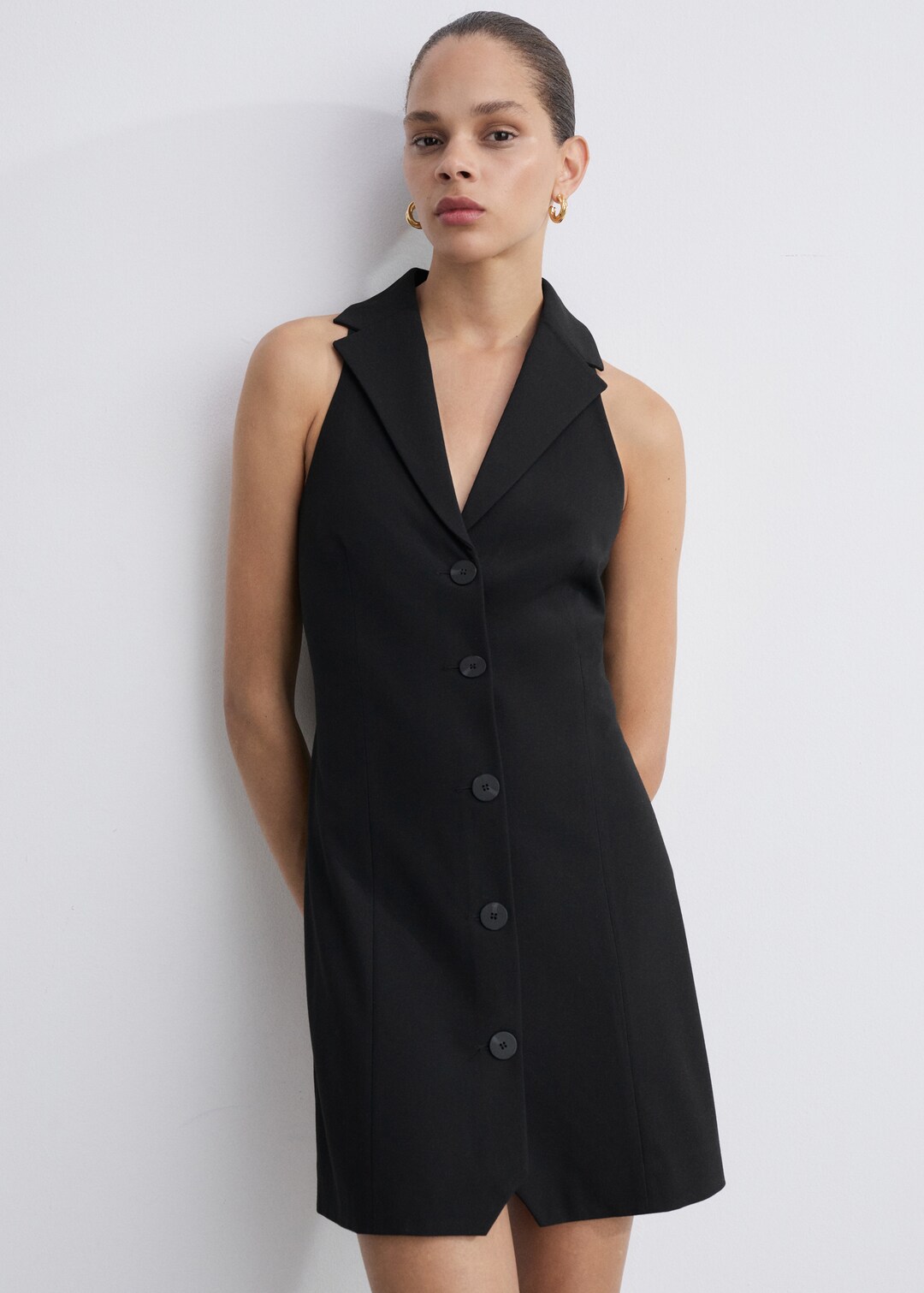 Short dress with lapel - Women | MANGO USA
