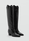 Cowboy leather boots - Women | MANGO USA