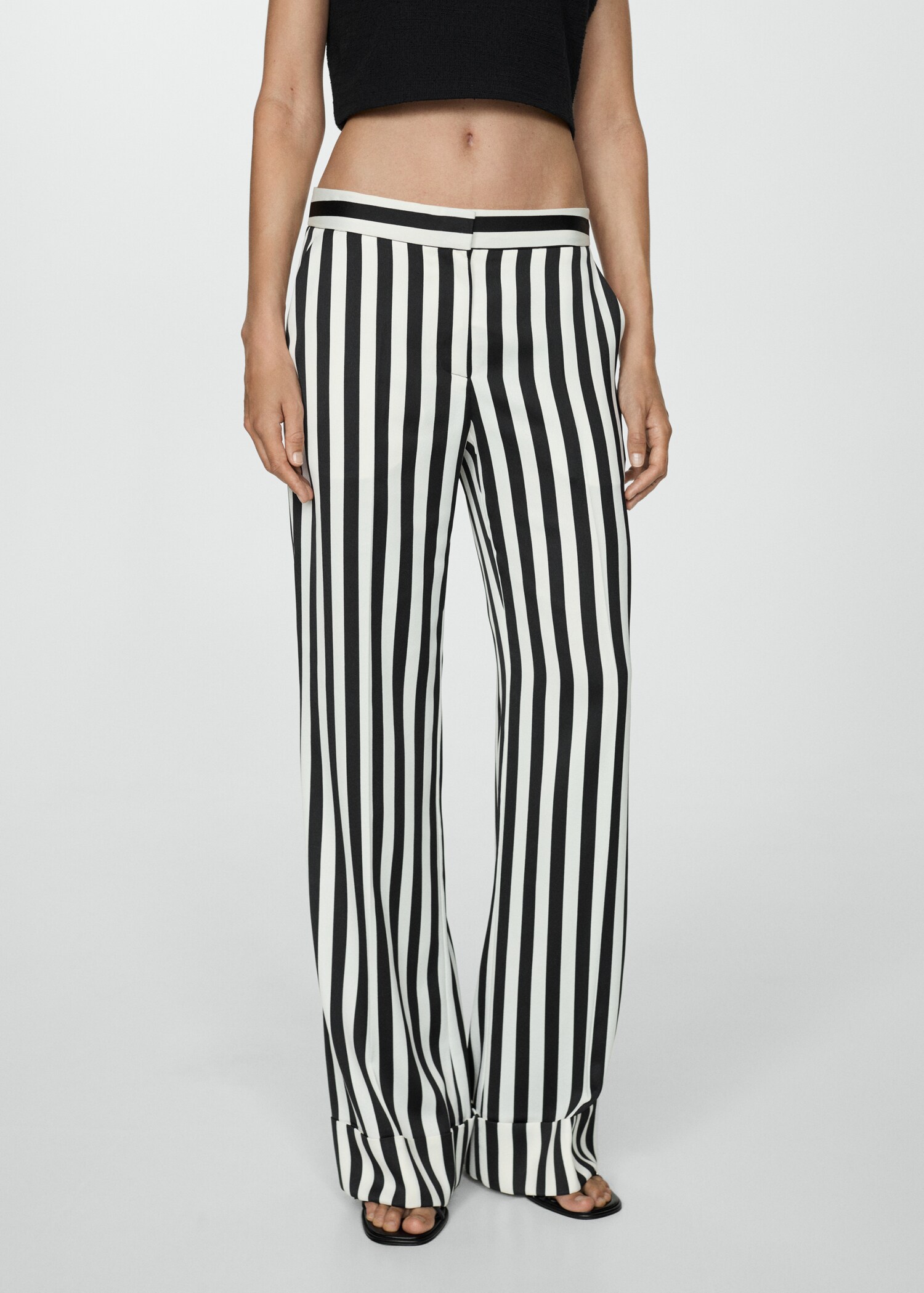 Straight Striped Trousers Women Mango United Kingdom