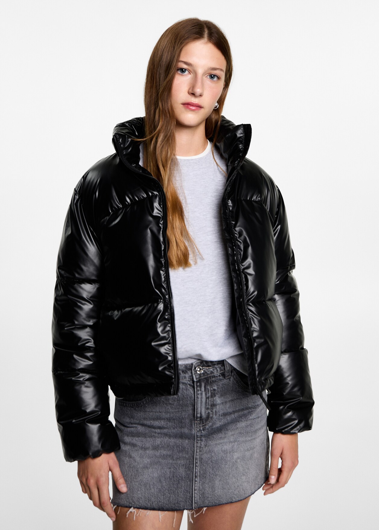Metallic puffer jacket - Teen | MANGO United Kingdom