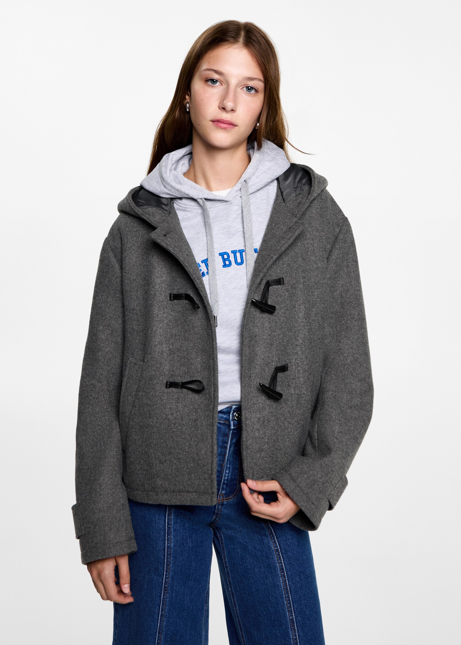 Wool hooded coat - Teen | MANGO USA