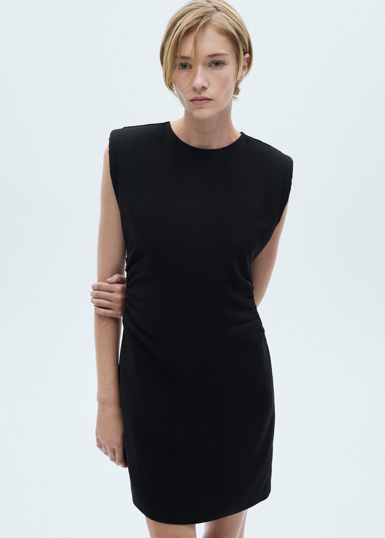Short dress with draped detail - Women | MANGO USA