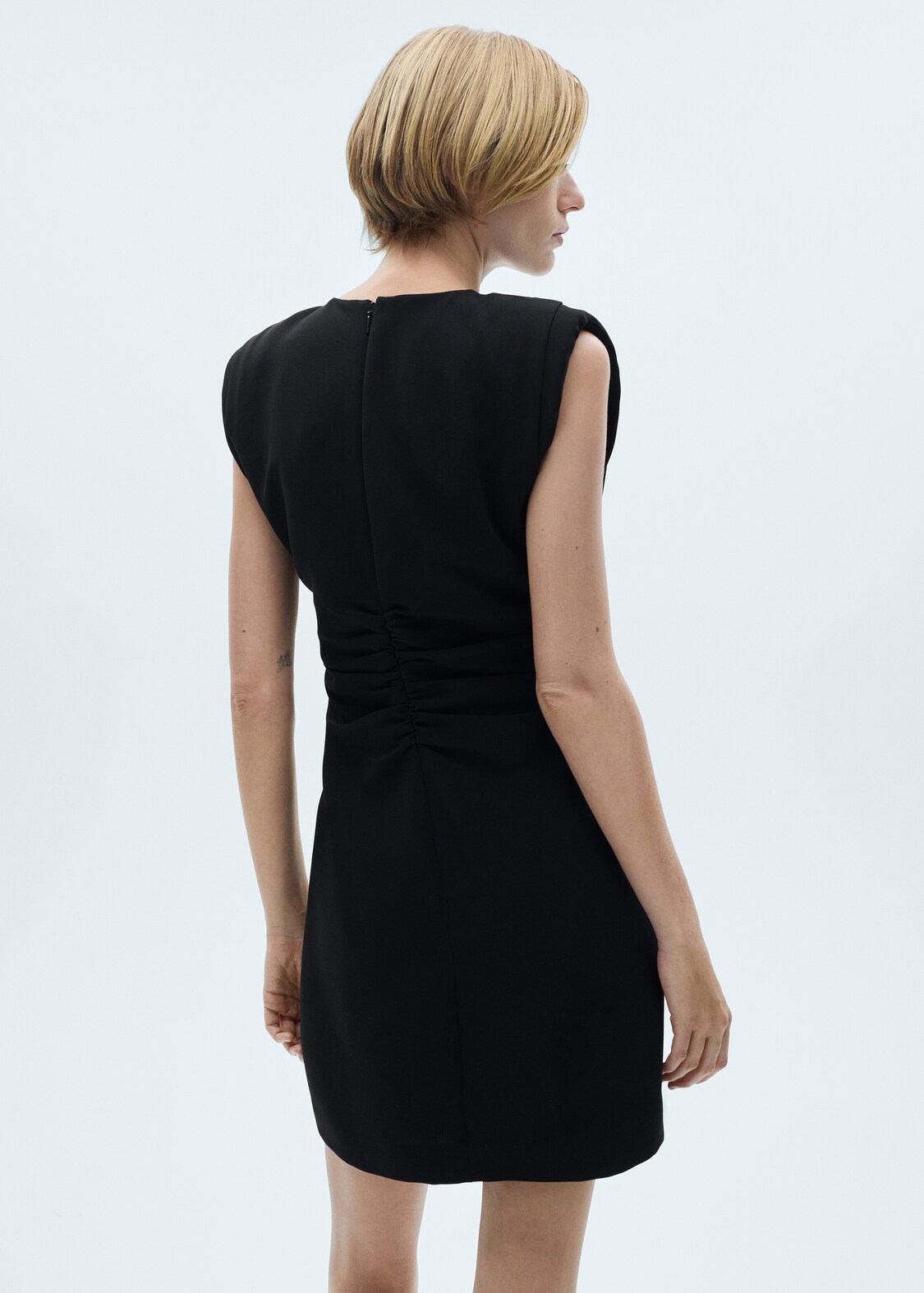 Short dress with draped detail - Women | MANGO USA