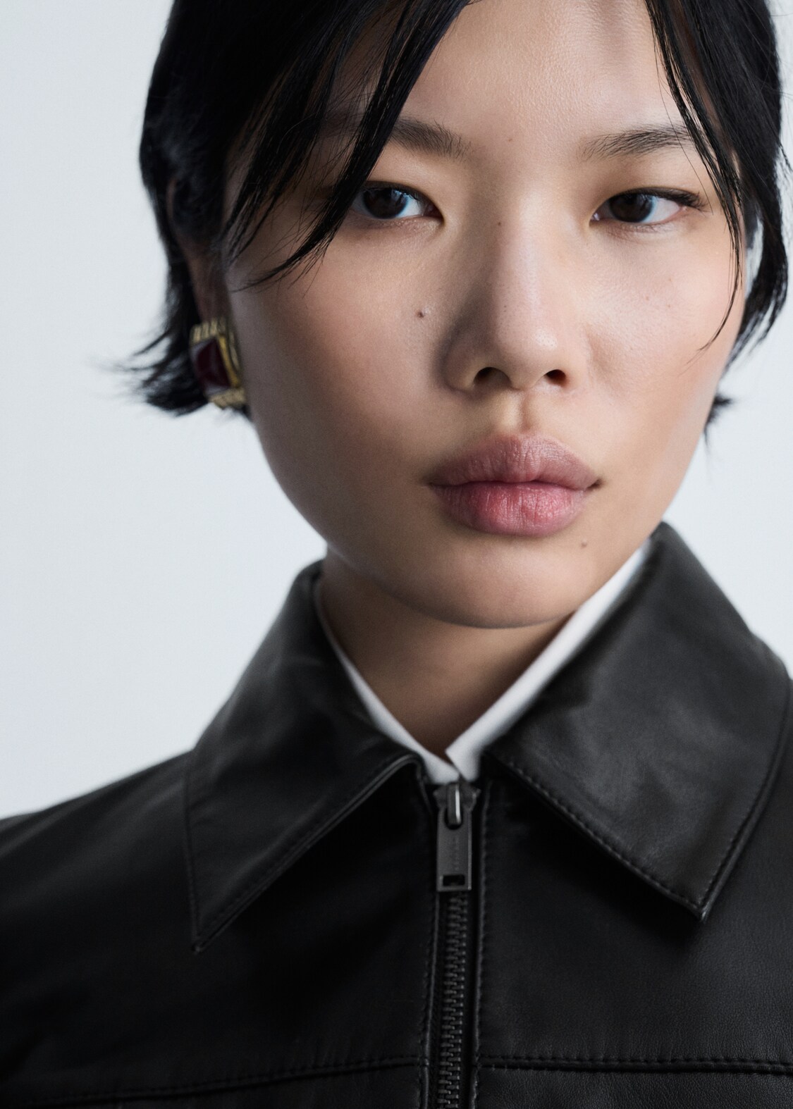 Leather zipper jacket - Women | MANGO USA