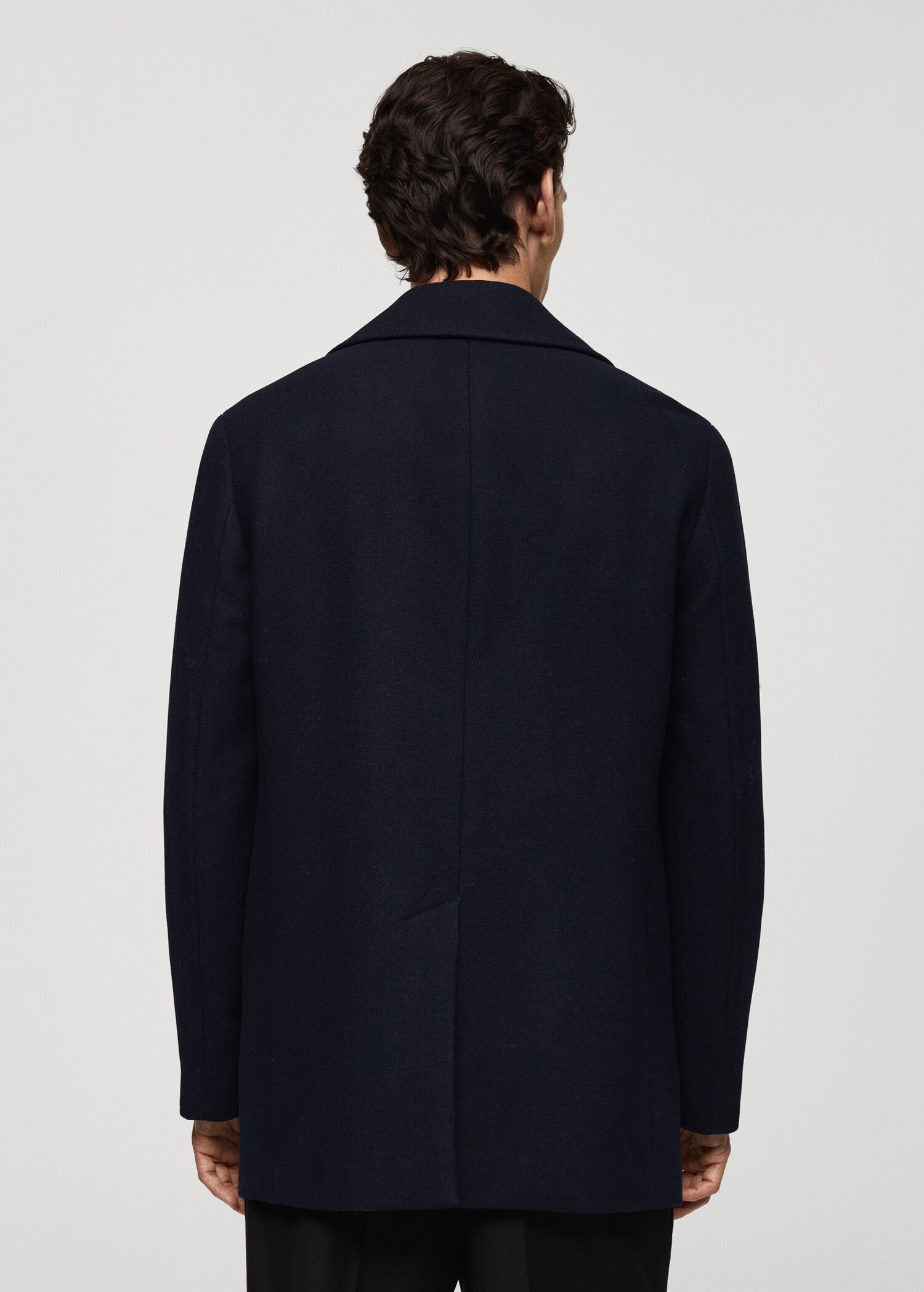 Wool double-breasted coat with buttons - Men | MANGO USA