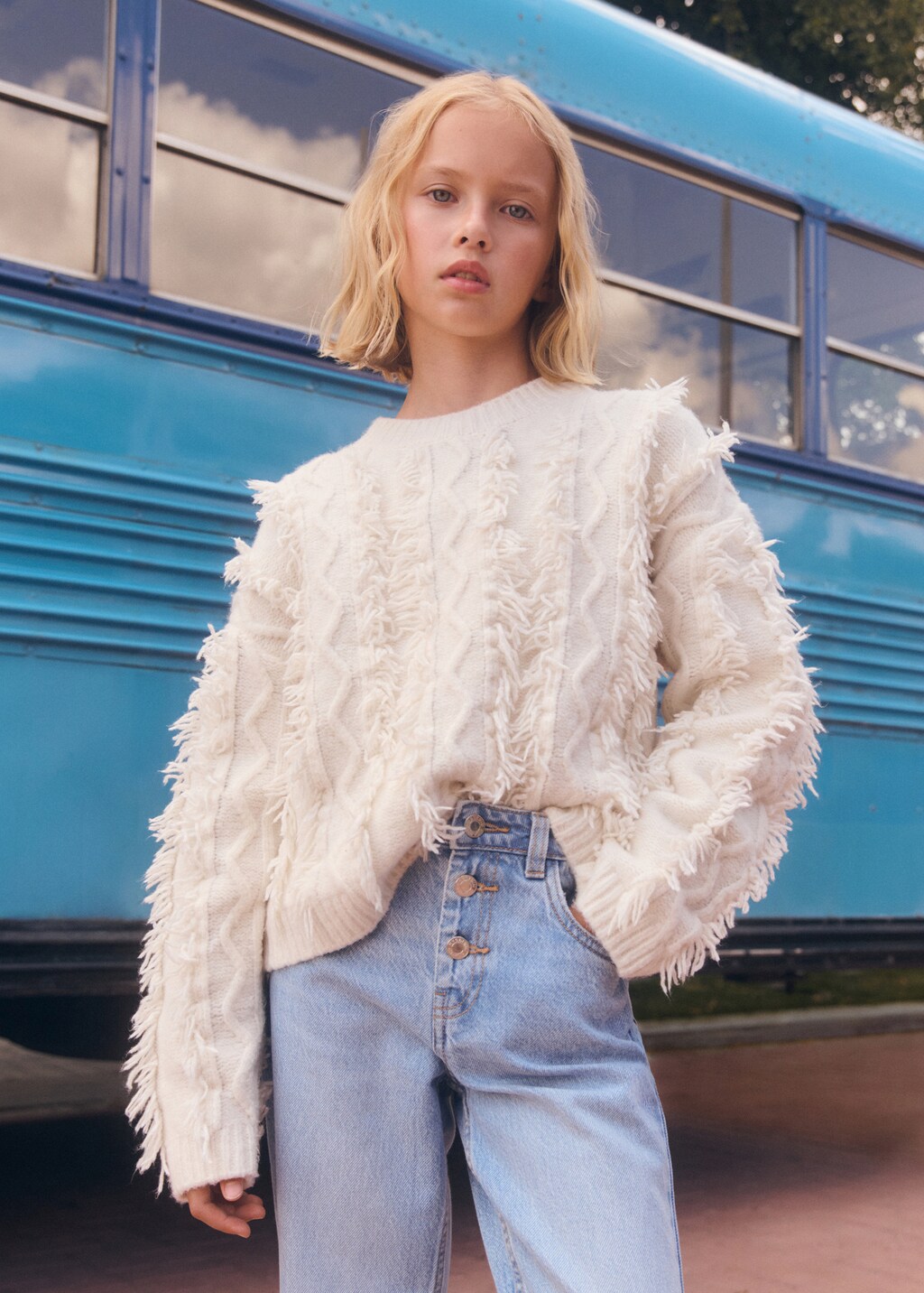 Fringes knit sweater - Kids | MANGO Gambia