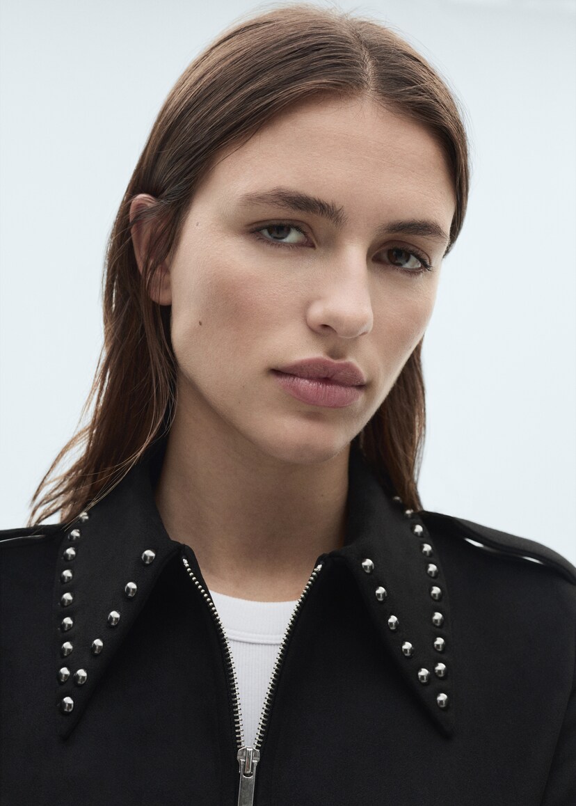 Jacket with stud detail - Women | MANGO USA
