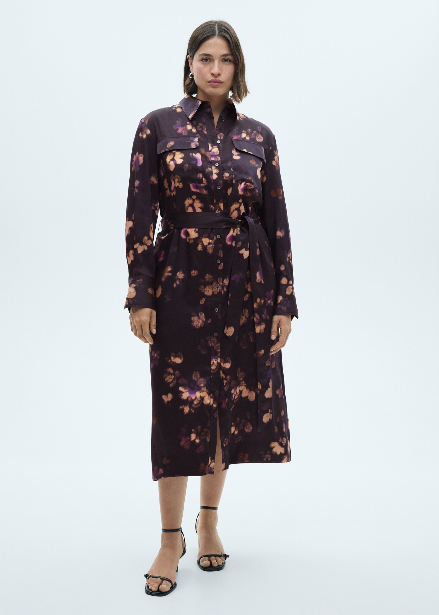 Printed shirt dress - Women | MANGO USA